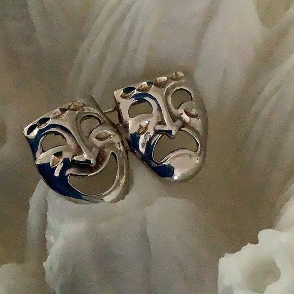 Jewelry | Vintage Comedy Tragedy Sterling Silver Pin | Poshmark